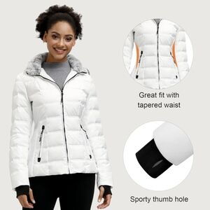 Jackets & Coats | New Slow Down Womens White Puffer Jacket With Faux ...